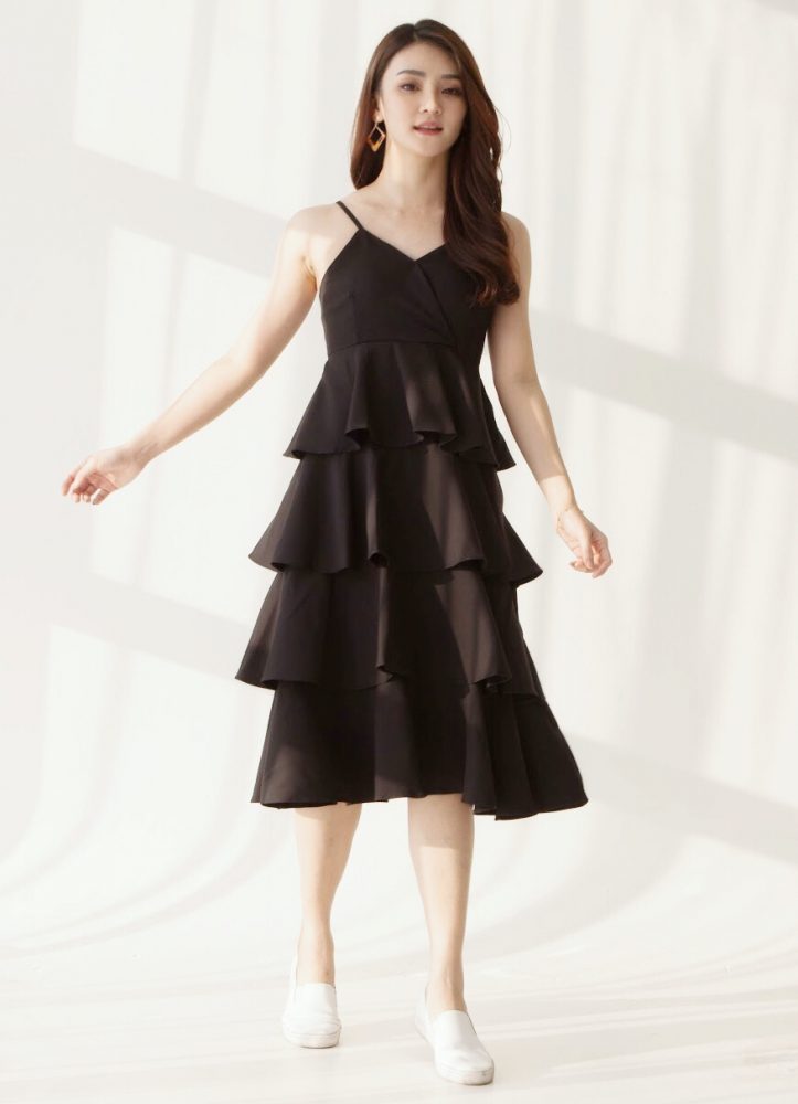 AYLA MULTI LAYERED DRESS (BLACK) S , M > A Spoonful Of Clothes